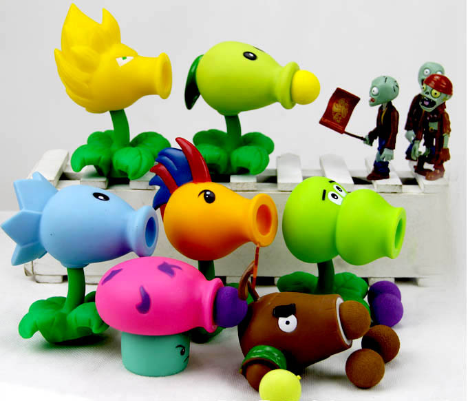 Plants Vs Zombies Action Figures Soft PVC Shooting Toys 2-in-1 Set ...