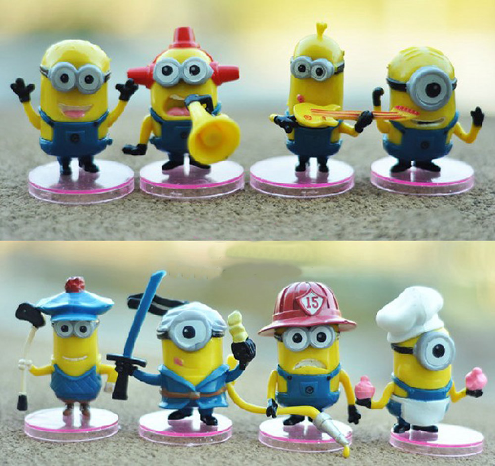 8Pcs DESPICABLE ME 2 The Minions Action Figures PVC Model Toys with ...