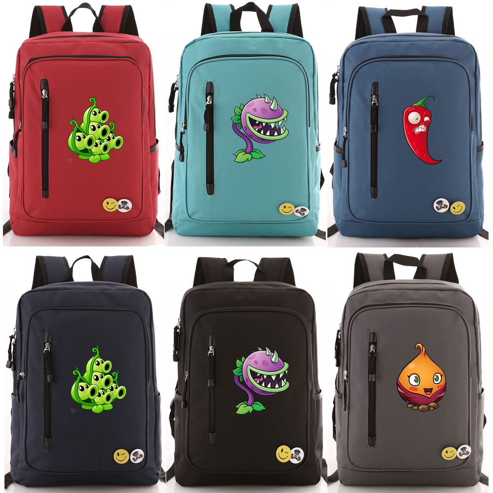 Plants Vs Zombies Laptop Backpacks Shoulder Rucksacks Schoolbags Tri ...