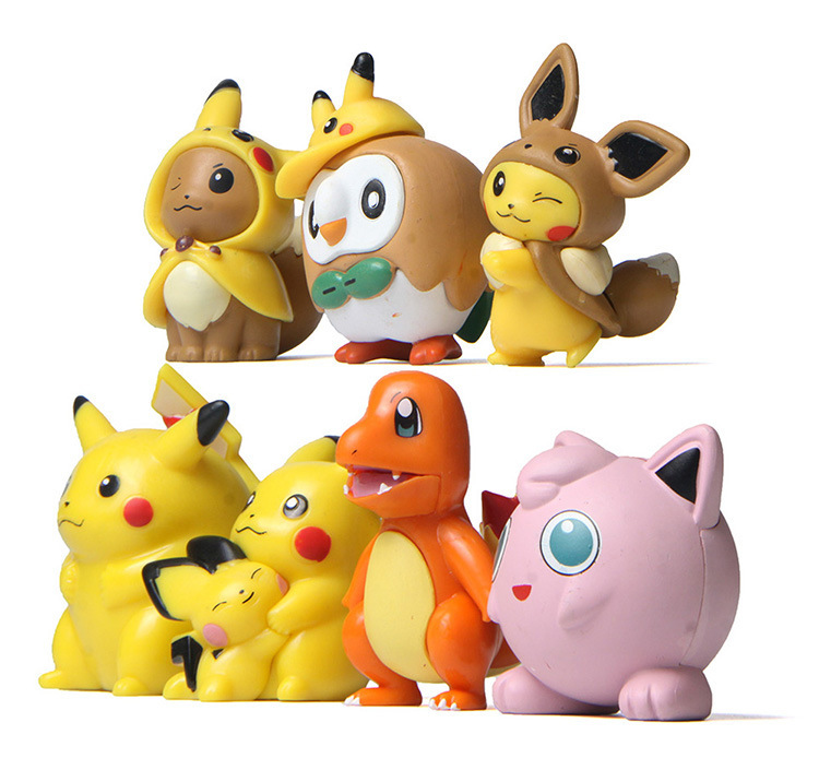 7Pcs Pokémon Pokemon Action Figures Pikachu Charmander PVC Toys 4.8-6 ...