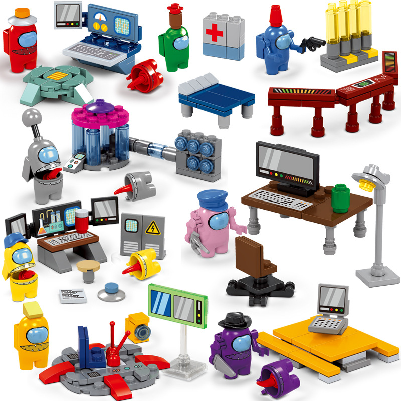 8-In-1 Among Us Building Kit Blocks Mini Figures Toys with 2 Variable ...