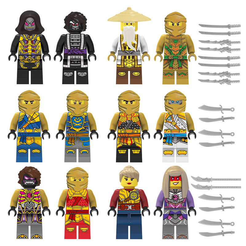 12Pcs Ninjago Minifigures MOC Building Blocks Mini Figure Toys with ...