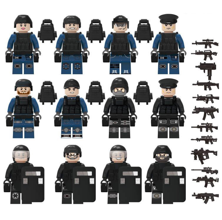 12Pcs Military SWAT Minifigures Building Blocks Mini Figures Toys with ...
