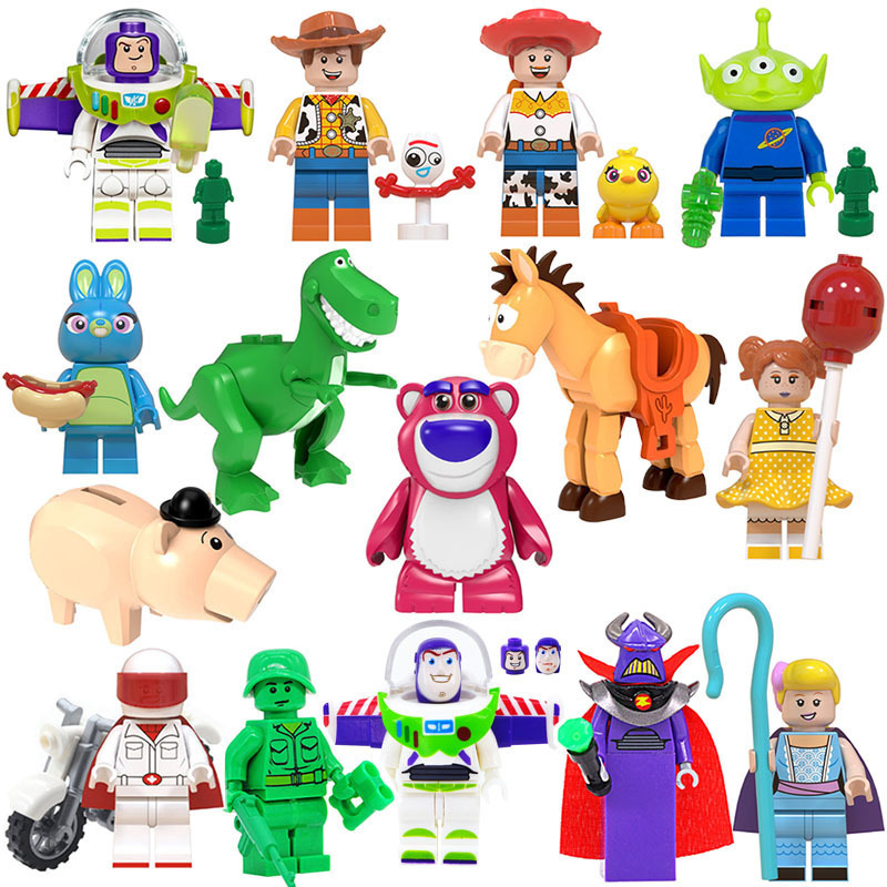 15Pcs Set Toy Story 4 Building Blocks Woody Buzz Lightyear Alien Mini ...