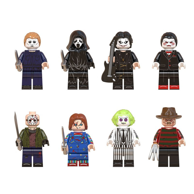 8-Pack Halloween Series Building Blocks Scream-Killer Billy Jason Mini ...