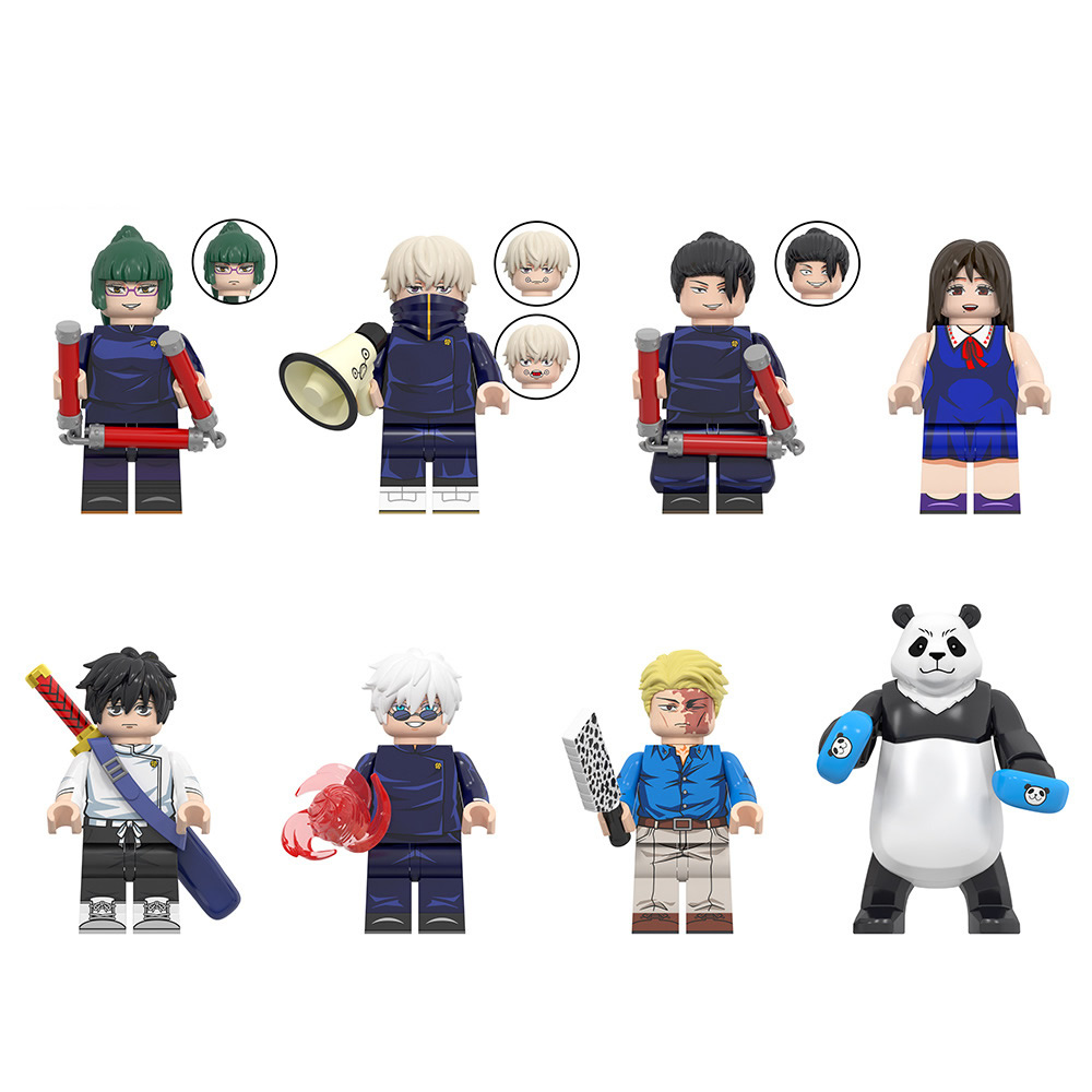 8-Pack Jujutsu Kaisen Anime Building Blocks Mini Figures Zenin Maki ...