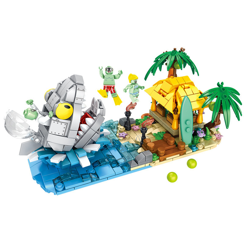 Plants Vs Zombies Building Blocks Huge Waves Beach 2-IN-1 Scene with ...