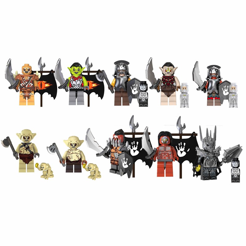 10-Pack The Lord of the Rings Minifigs ORCS Goblin Uruk-hai Building ...
