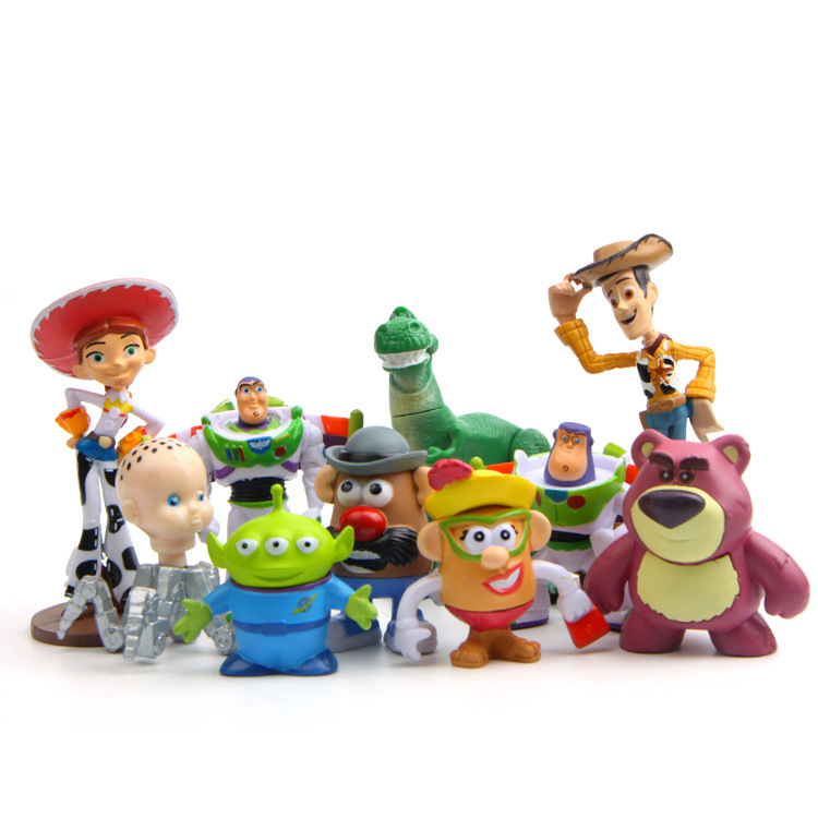 10Pcs Toy Story Action Figures Andy Woody Buzz Lightyear Squeeze Aliens ...