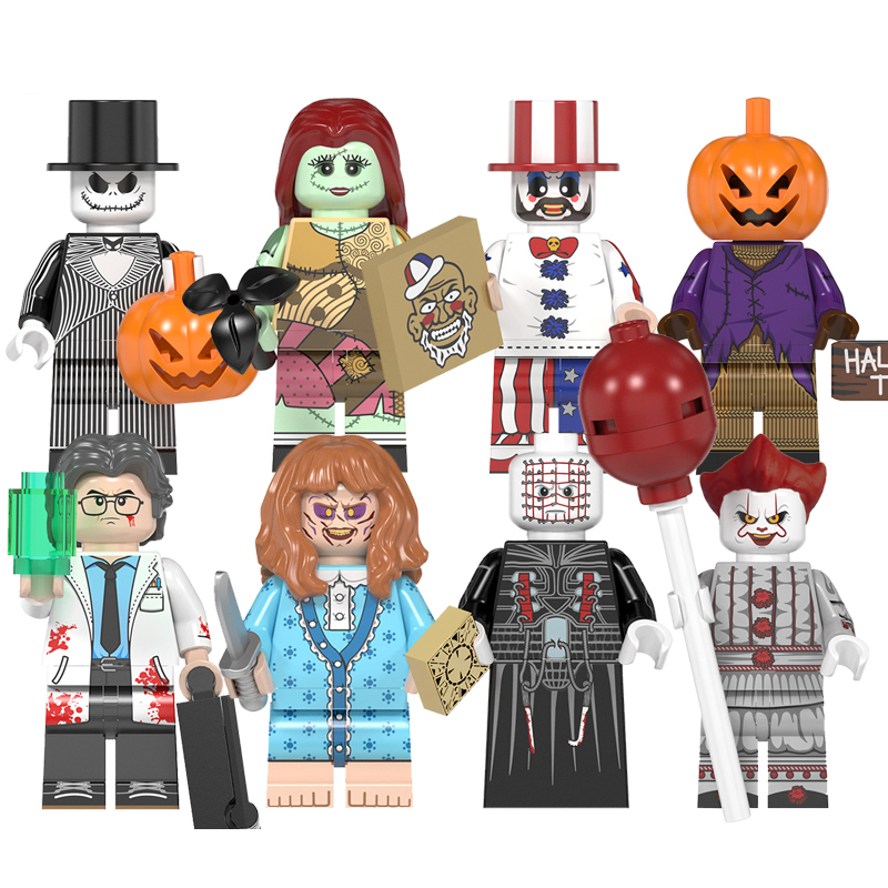 8-Pack Halloween Series Minifigs Set Building Blocks Jack Skellington ...