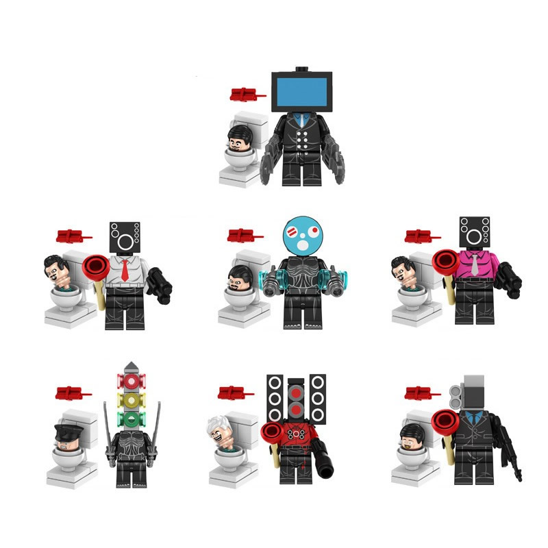 14Pcs Set Skibidi Toilet Building Blocks TV-Man Signal-Man Monitor Mini ...