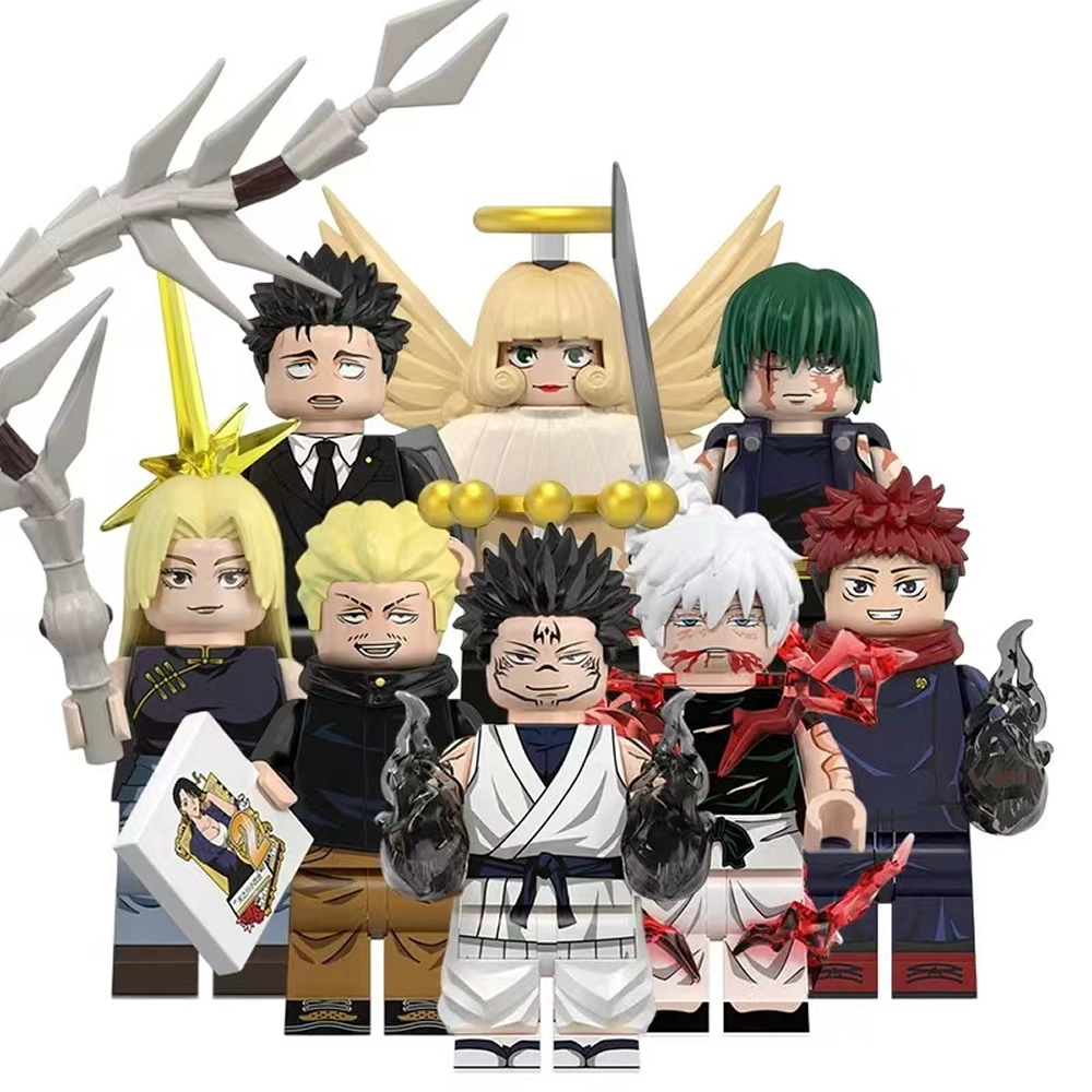 8-Pack Jujutsu Kaisen Anime Building Blocks Zenin Maki Hakari Kinji DIY ...