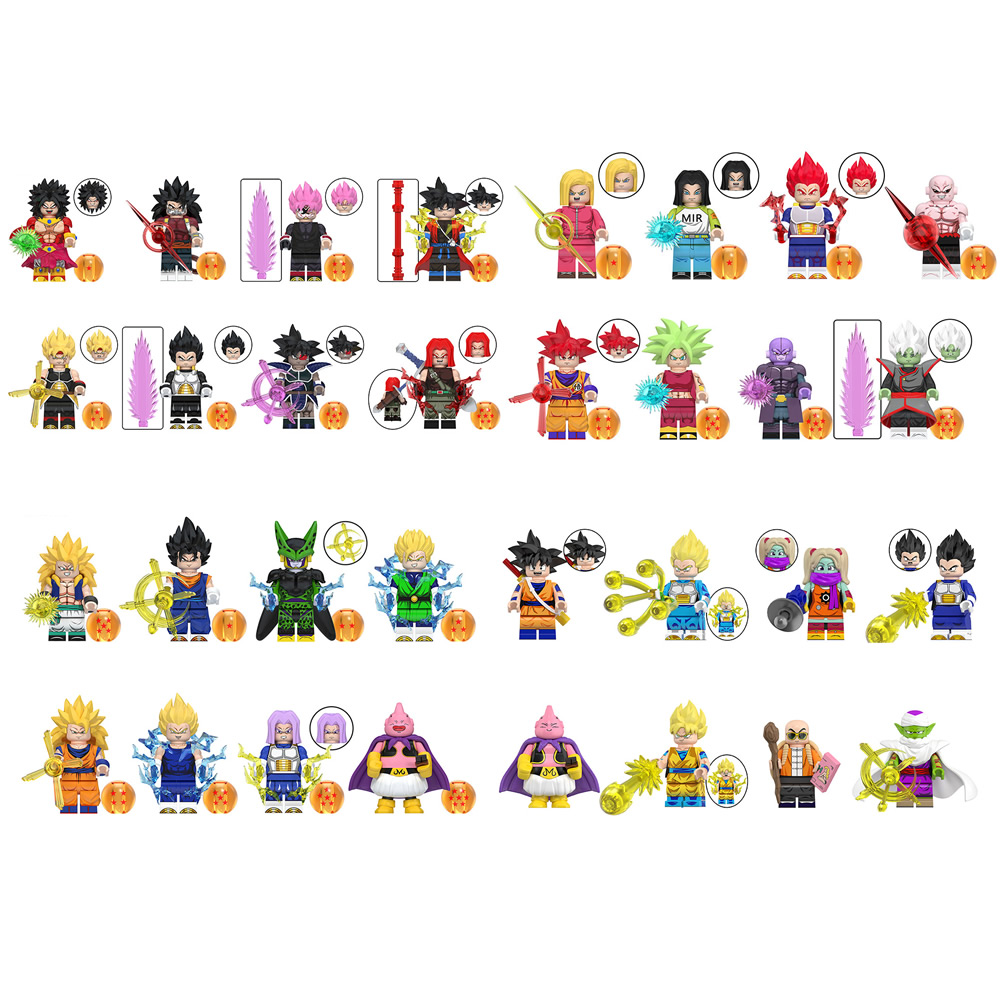 32-Pack WM Blocks Dragon Ball Building Blocks DIY Mini Action Figures ...