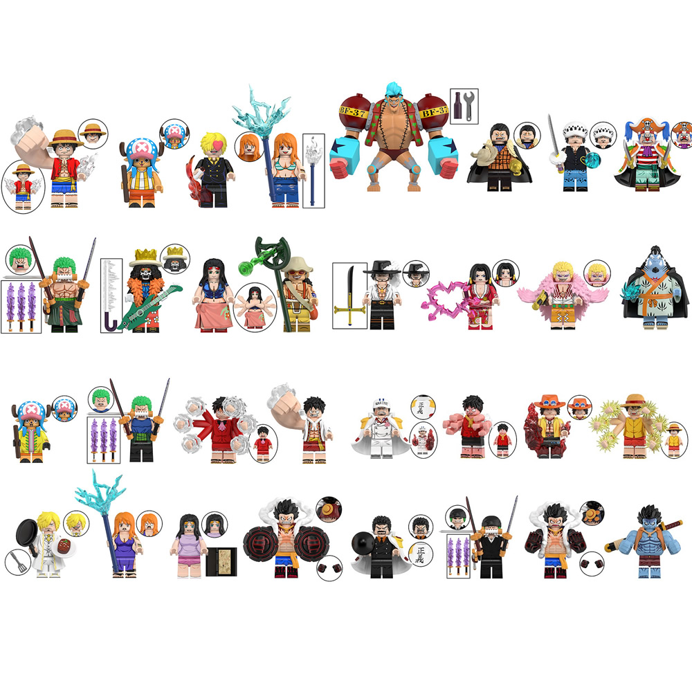 32-Pack WM Blocks One Piece Building Blocks Mini Action Figures Kids ...