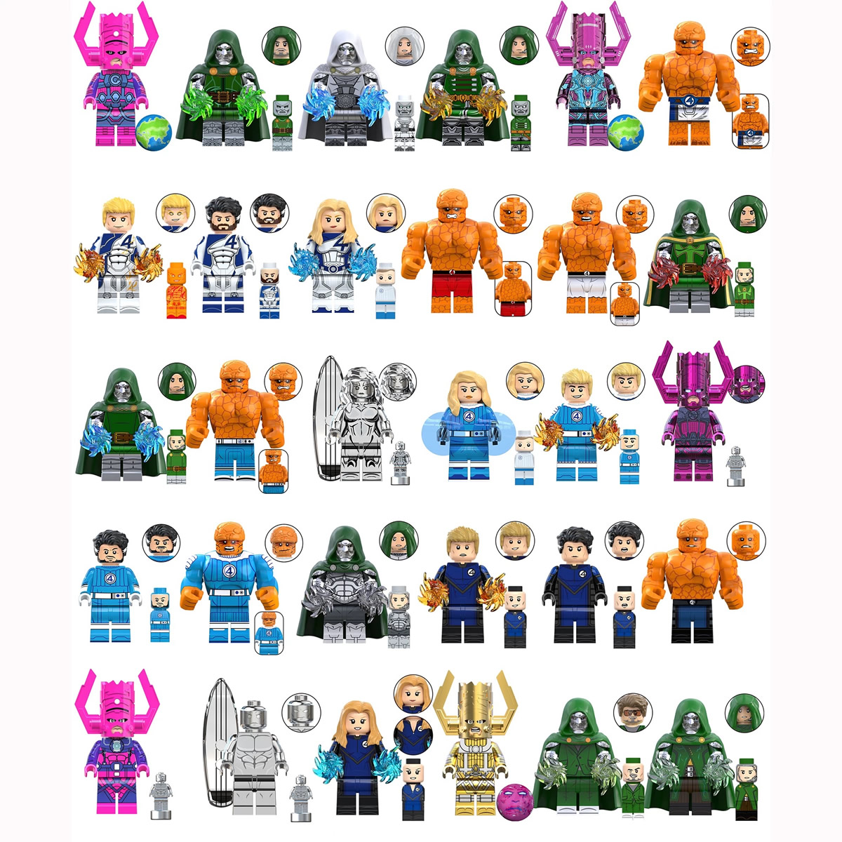 Super Heroes The Fantastic Four Mini Action Figures Building Blocks ...