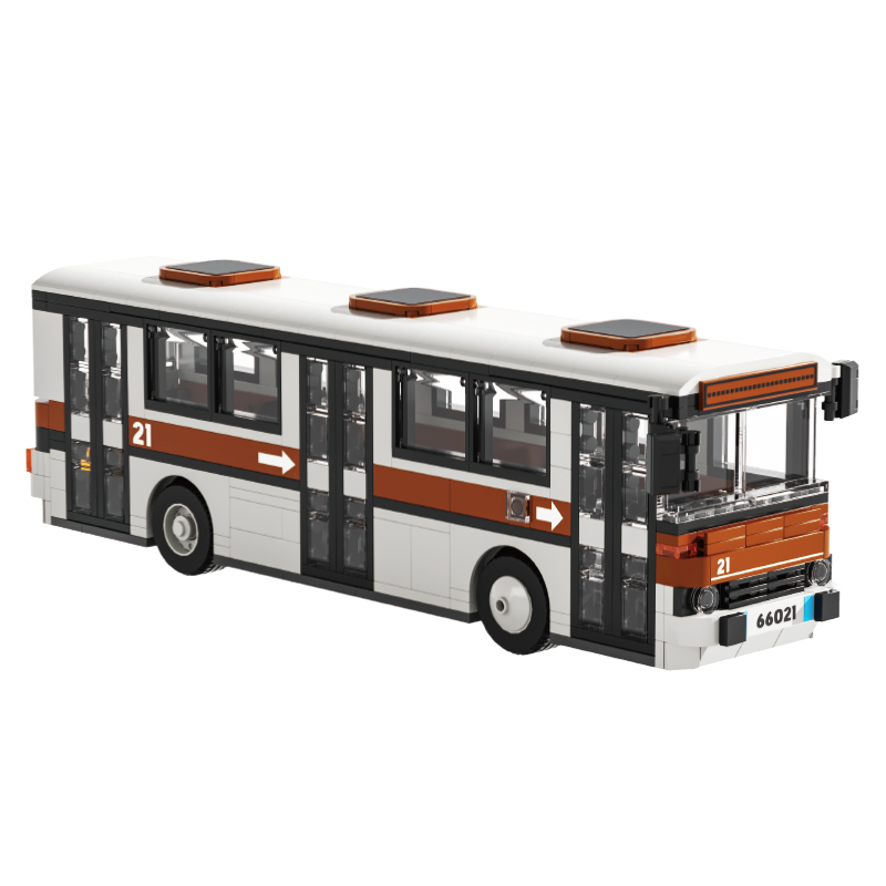 Vintage City Bus Building Blocks Kit DIY Bricks Educational Toys Model ...