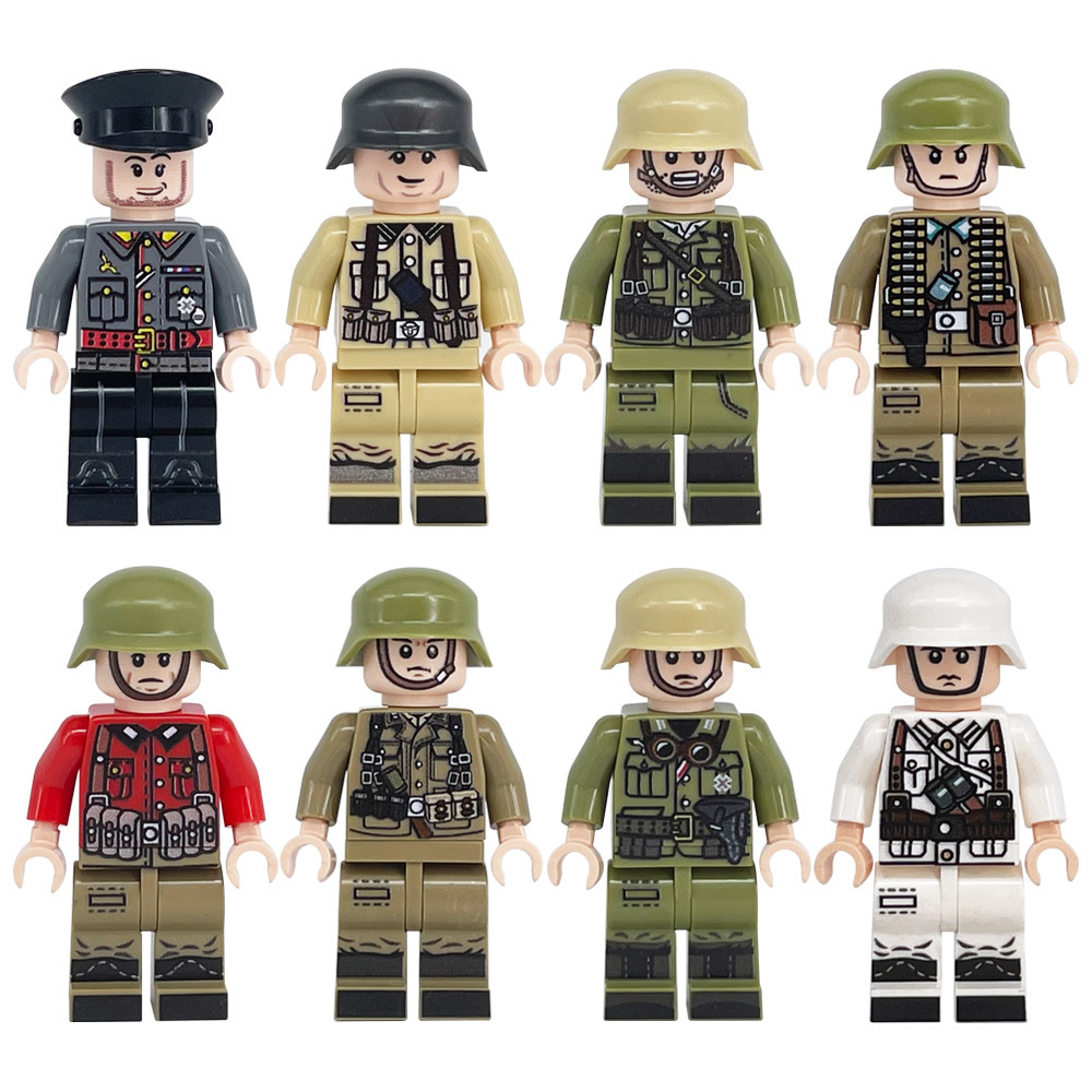 8-Pack Military WW2 Soldiers Building Blocks Mini Action Figures Bricks ...